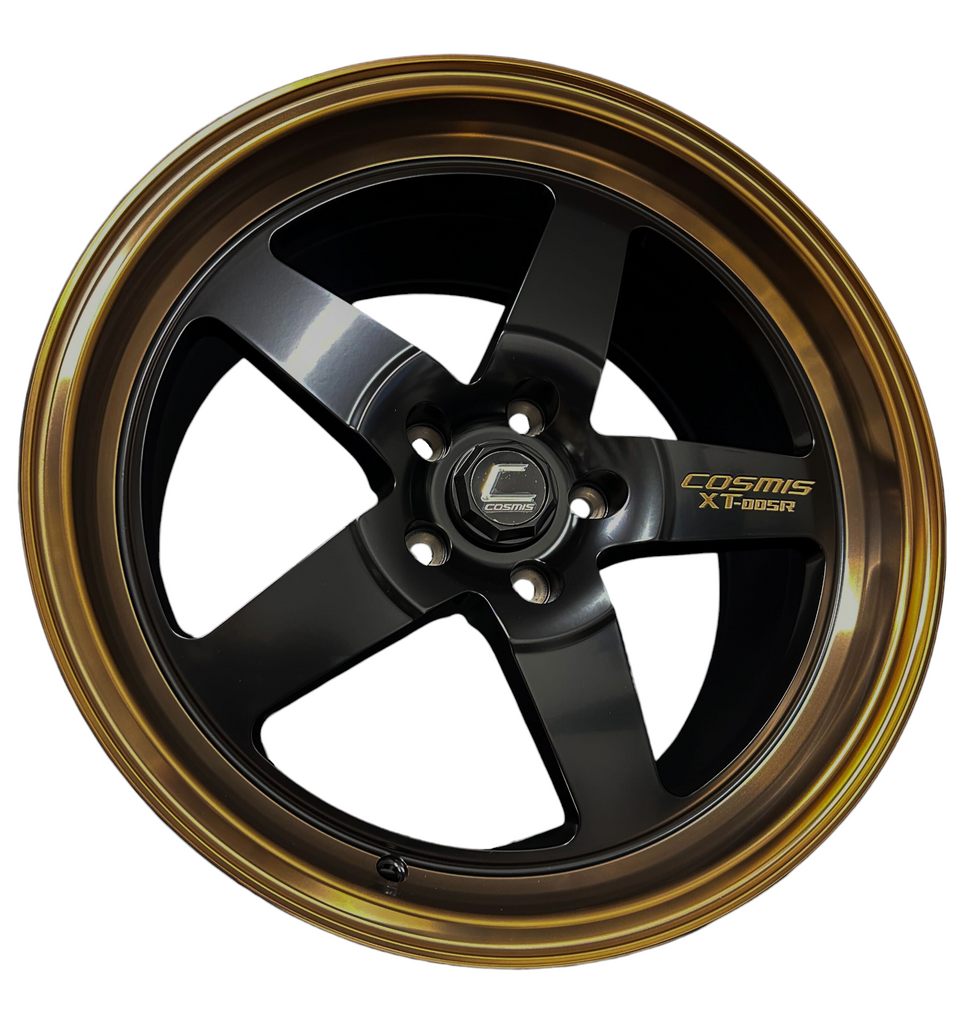 Cosmis Wheels XT-005R Flat Black w/ Copper Lip 18x9 +35 5x114.3 ...
