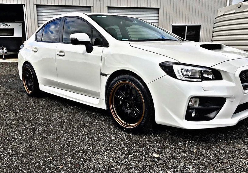 Cosmis Wheels Mustang WRX STi Nissan XT-206R Black Bronze Lip 18x9.5 +38 5x114.3