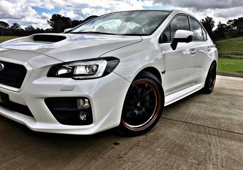 Cosmis Wheels Mustang WRX STi Nissan XT-206R Black Bronze Lip 18x9.5 +38 5x114.3