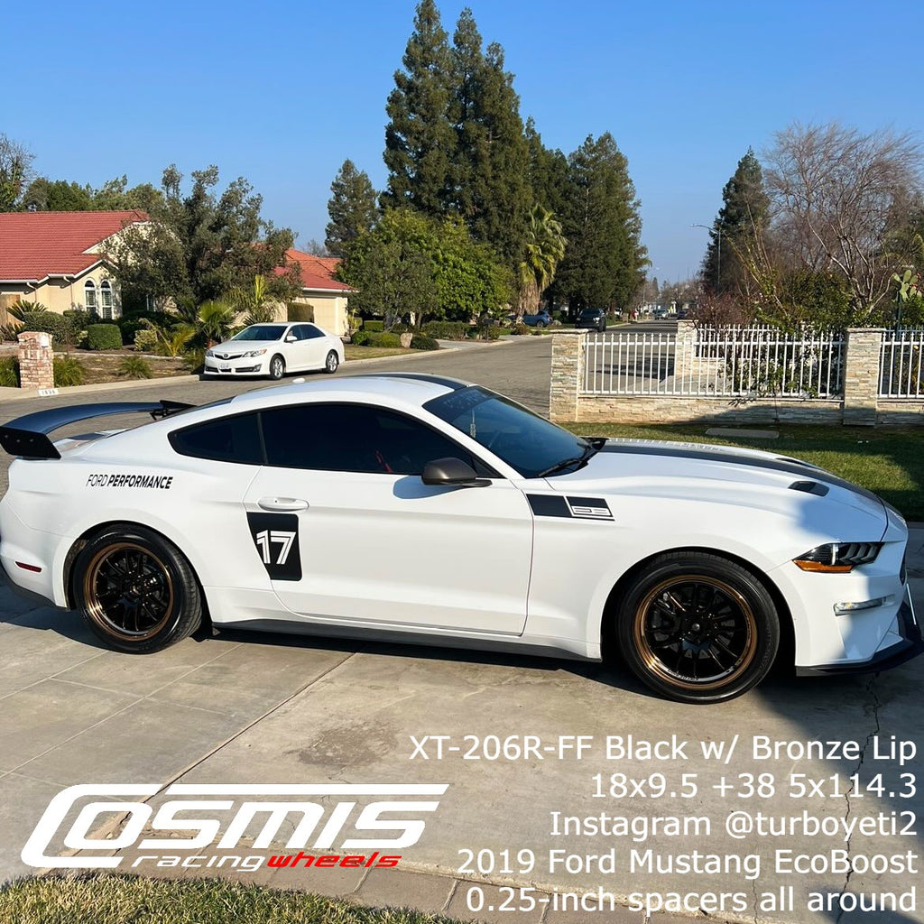 Cosmis Wheels Mustang WRX STi Nissan XT-206R Black Bronze Lip 18x9.5 +38 5x114.3